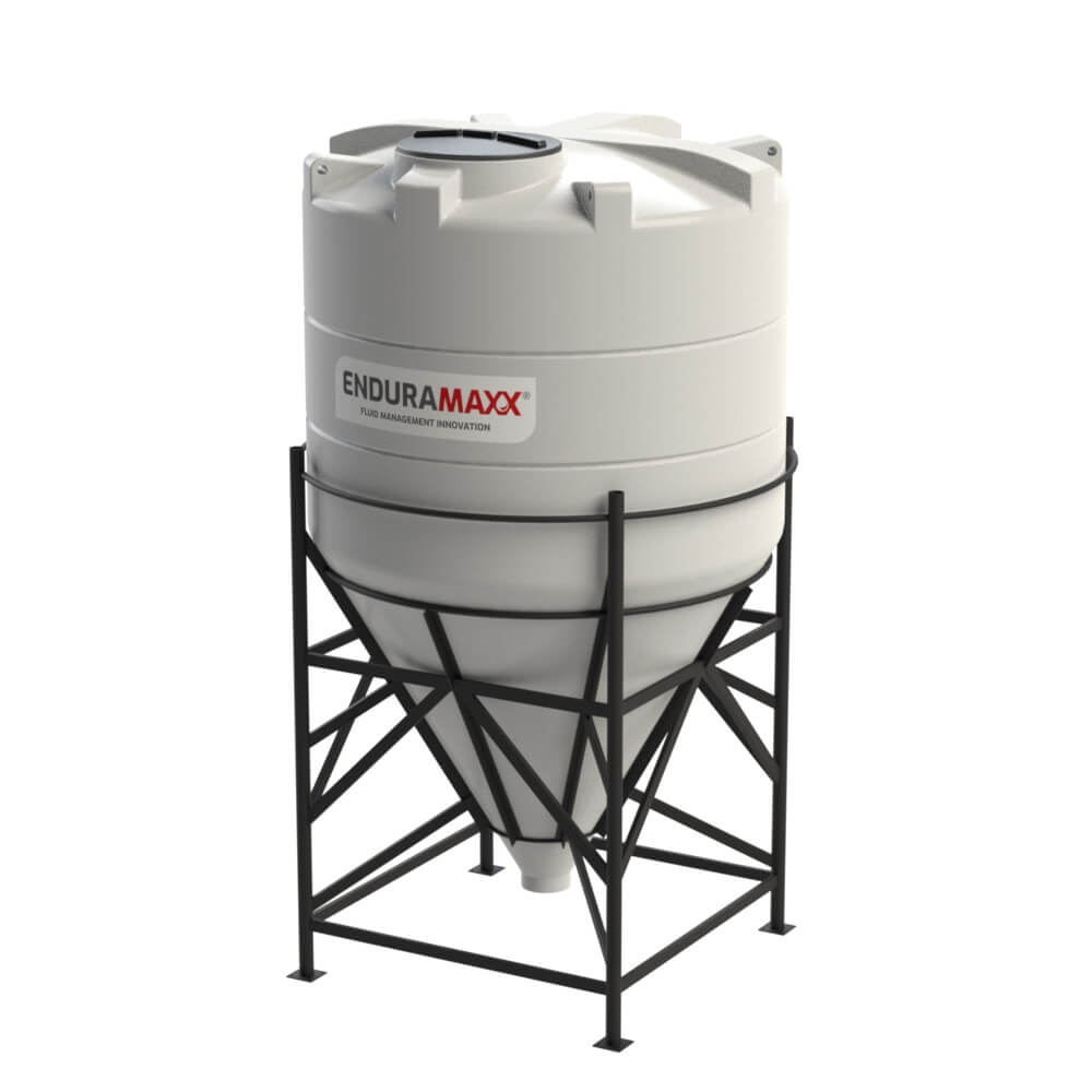 6,000 Litre 60° Closed Top Cone Tank, Food Grade, Full Drain - Enduramaxx